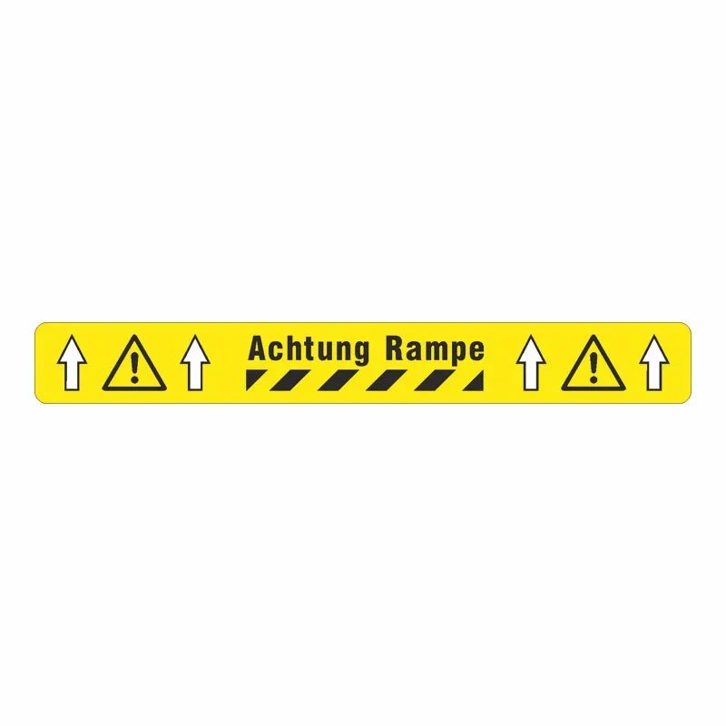 Bedruckte Bodenmarkierung "Achtung Rampe" - Lean Production Shop